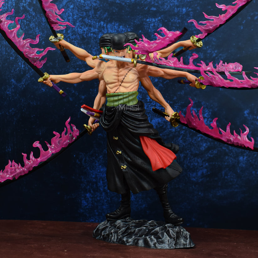 Three Heads Six Arms Roronoa Zoro Santoryu Kyutoryu Action Figure - On ...